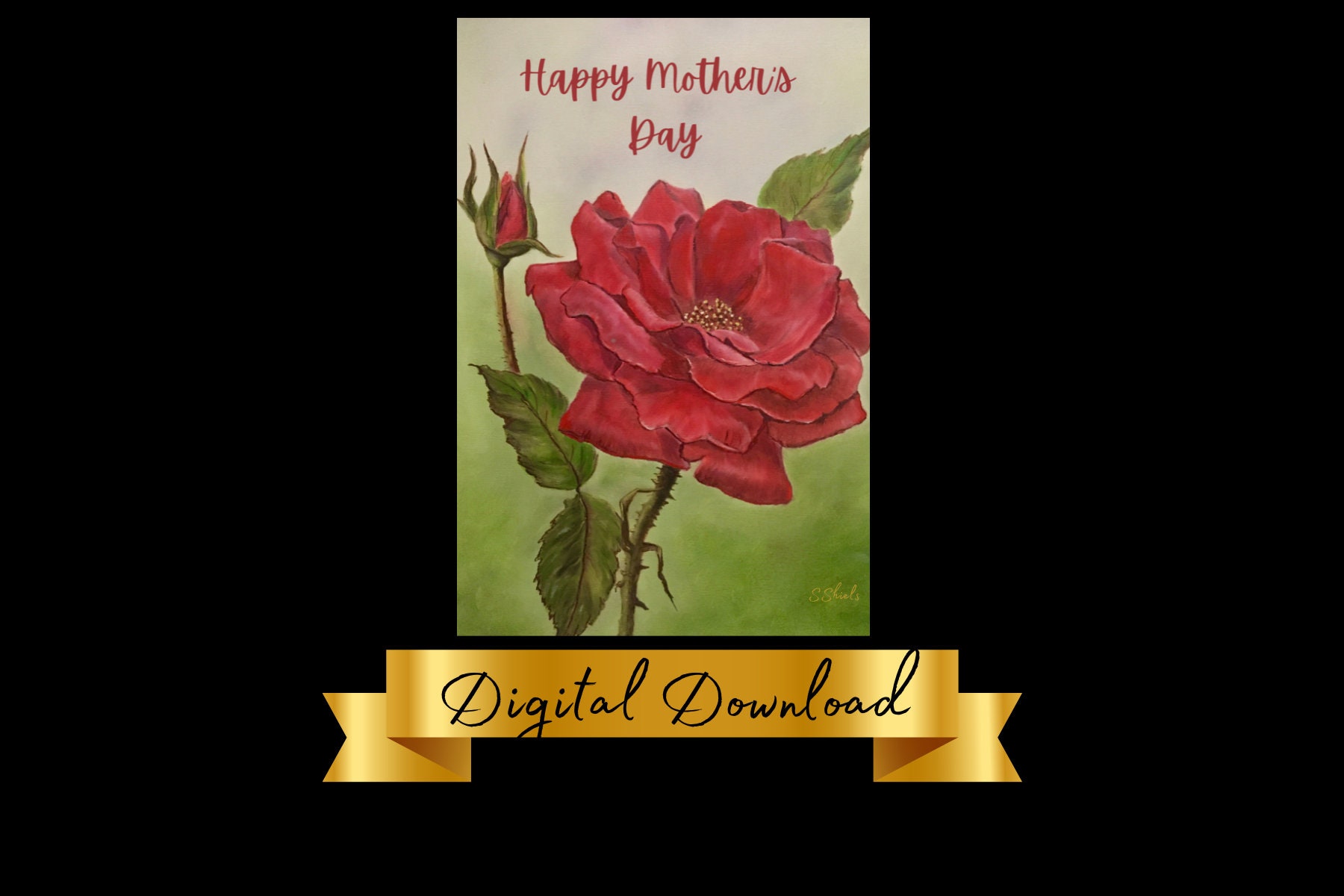 Printable Mother's Day Card, Rose, Popular Now Digital Card, for Mom ...
