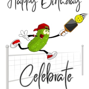Fun Pickleball Happy Birthday Card Printable For Her Him Teammate