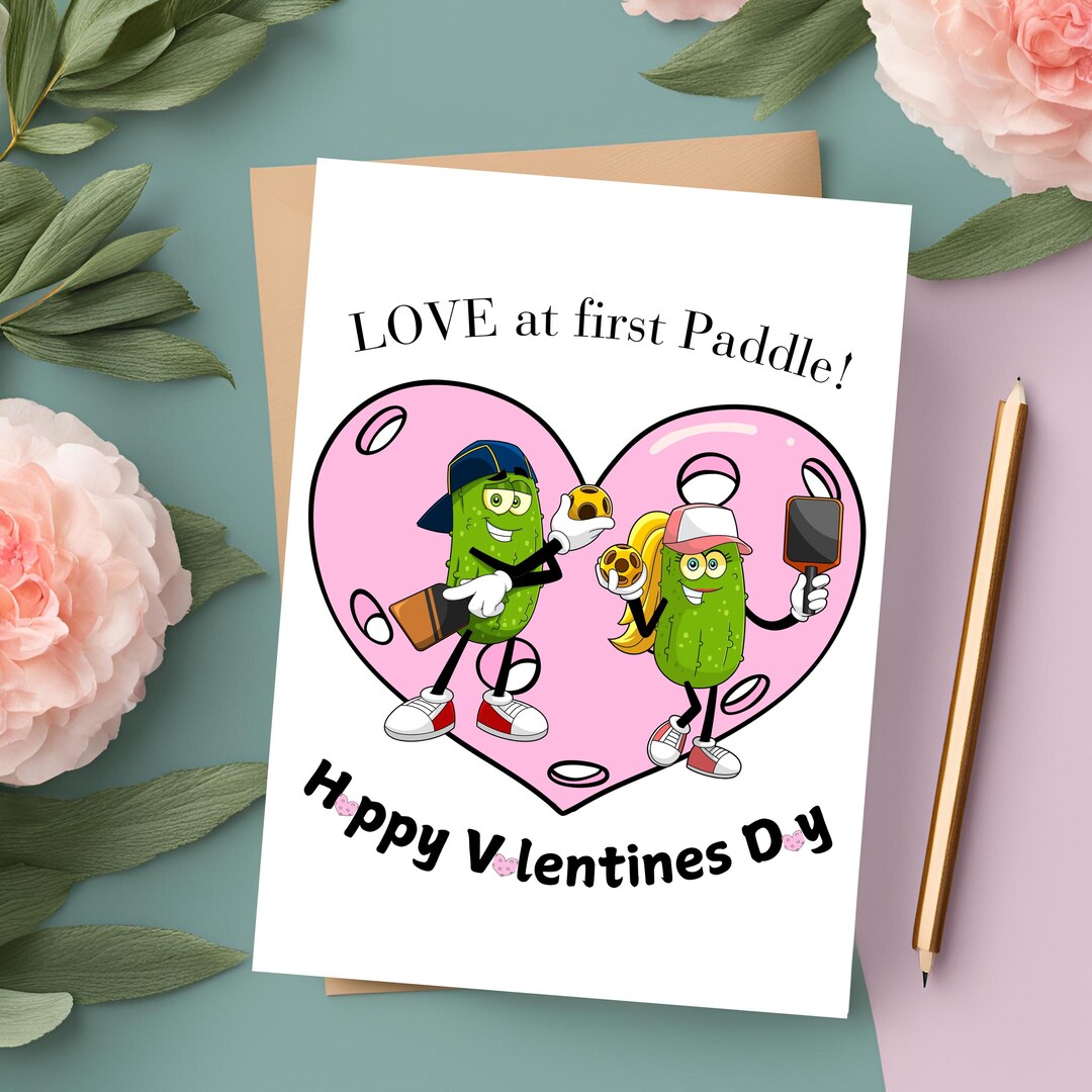 Printable Pickleball Valentine's Day Card From One Pickleball Fanatic ...