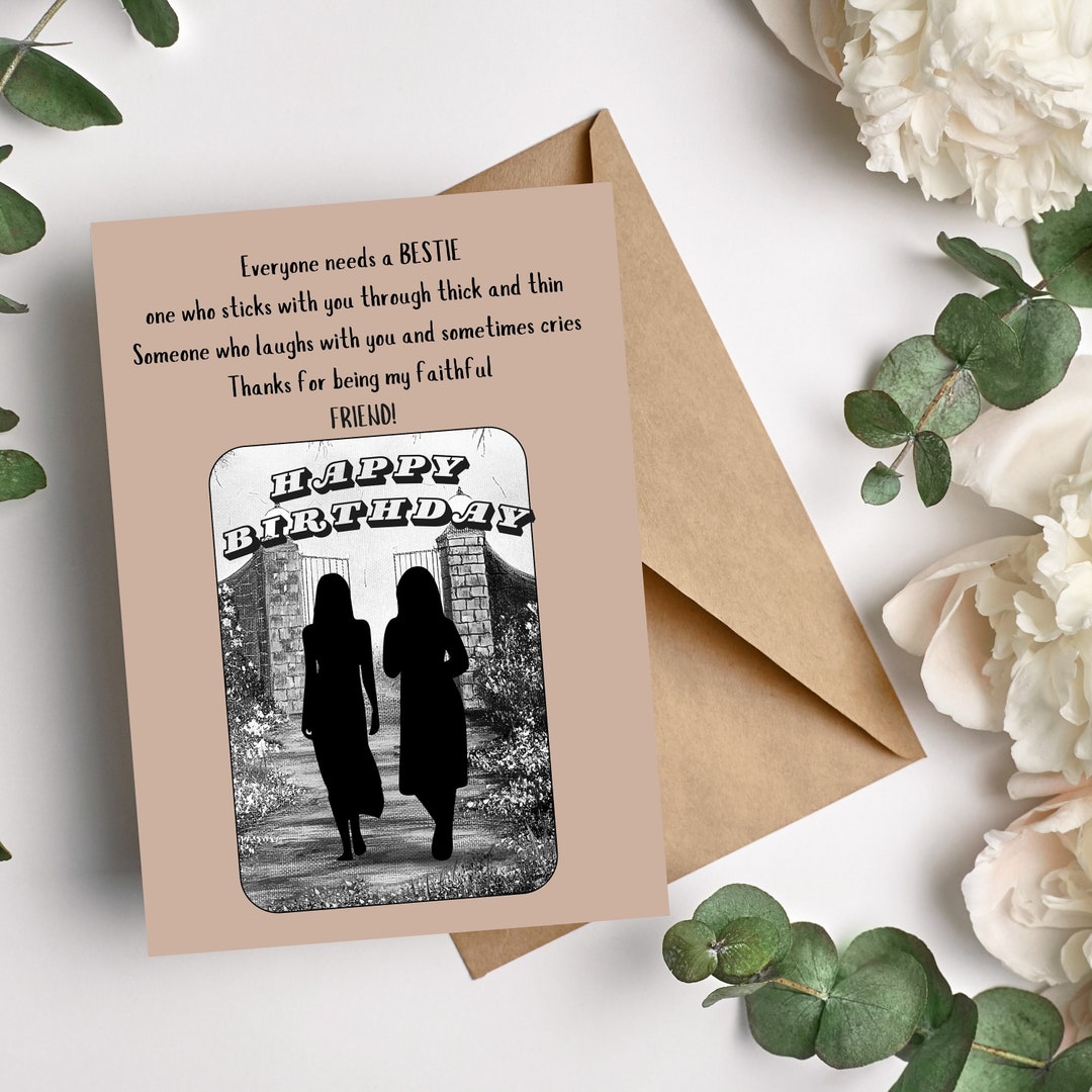 BESTIE Birthday Card, Bestie Card for Friend, Printable Bday Card for ...