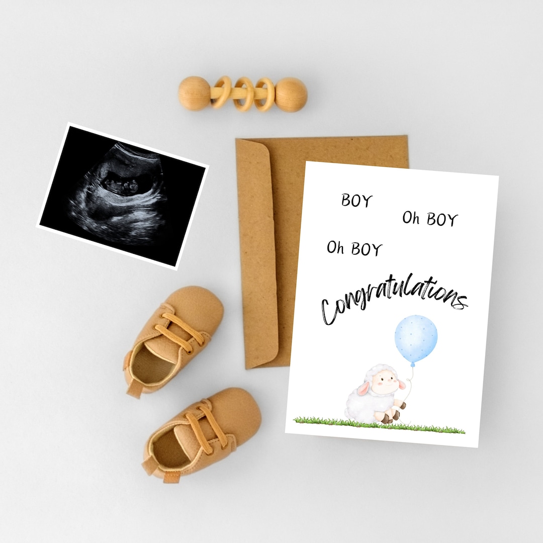 Printable Baby Boy Congratulations Card, Baby Card for Baby Boy ...