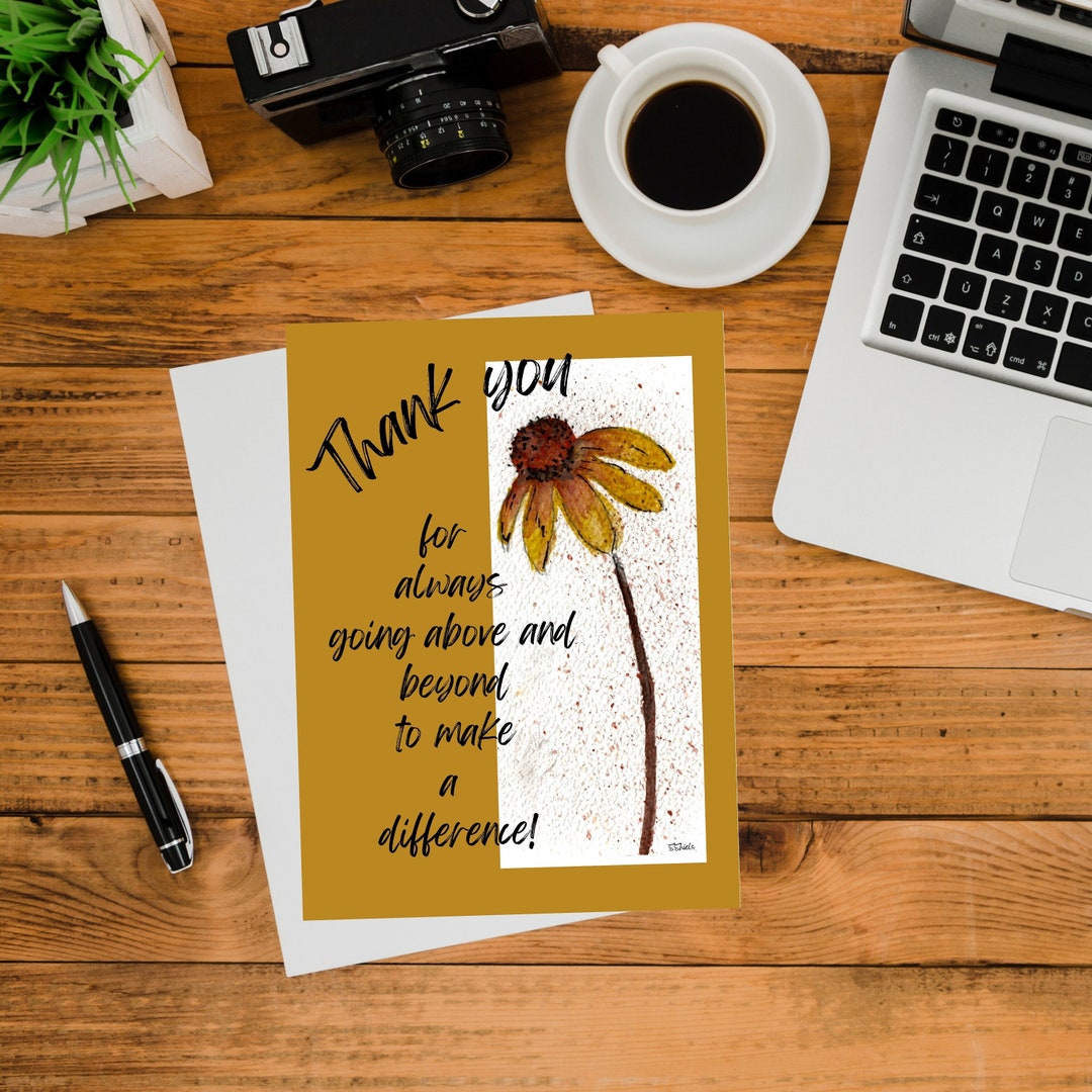 Express Gratitude With Watercolor Original Art Thank You Card ...