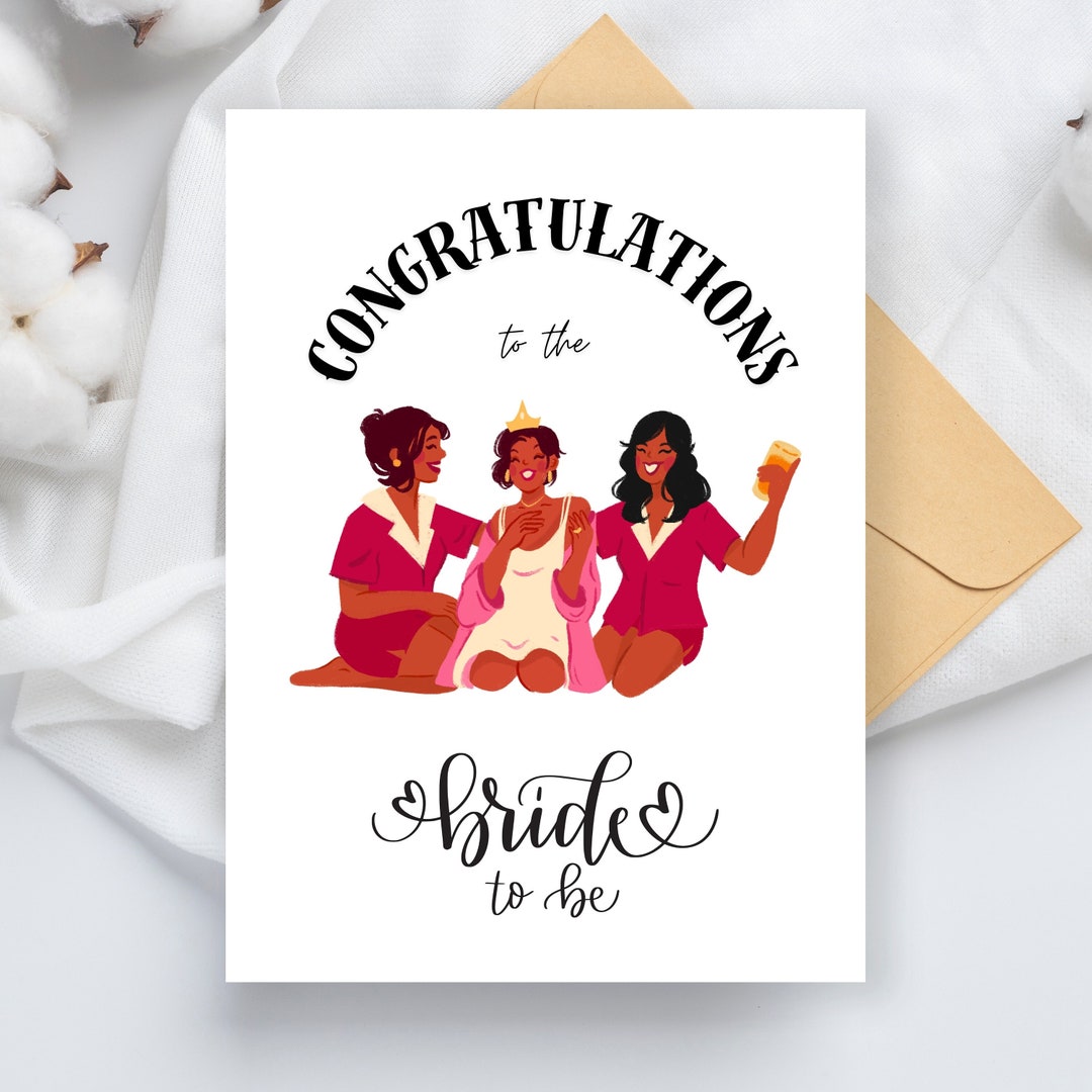Printable Congratulations Card for Bride to Be, Shower Card for Bride ...