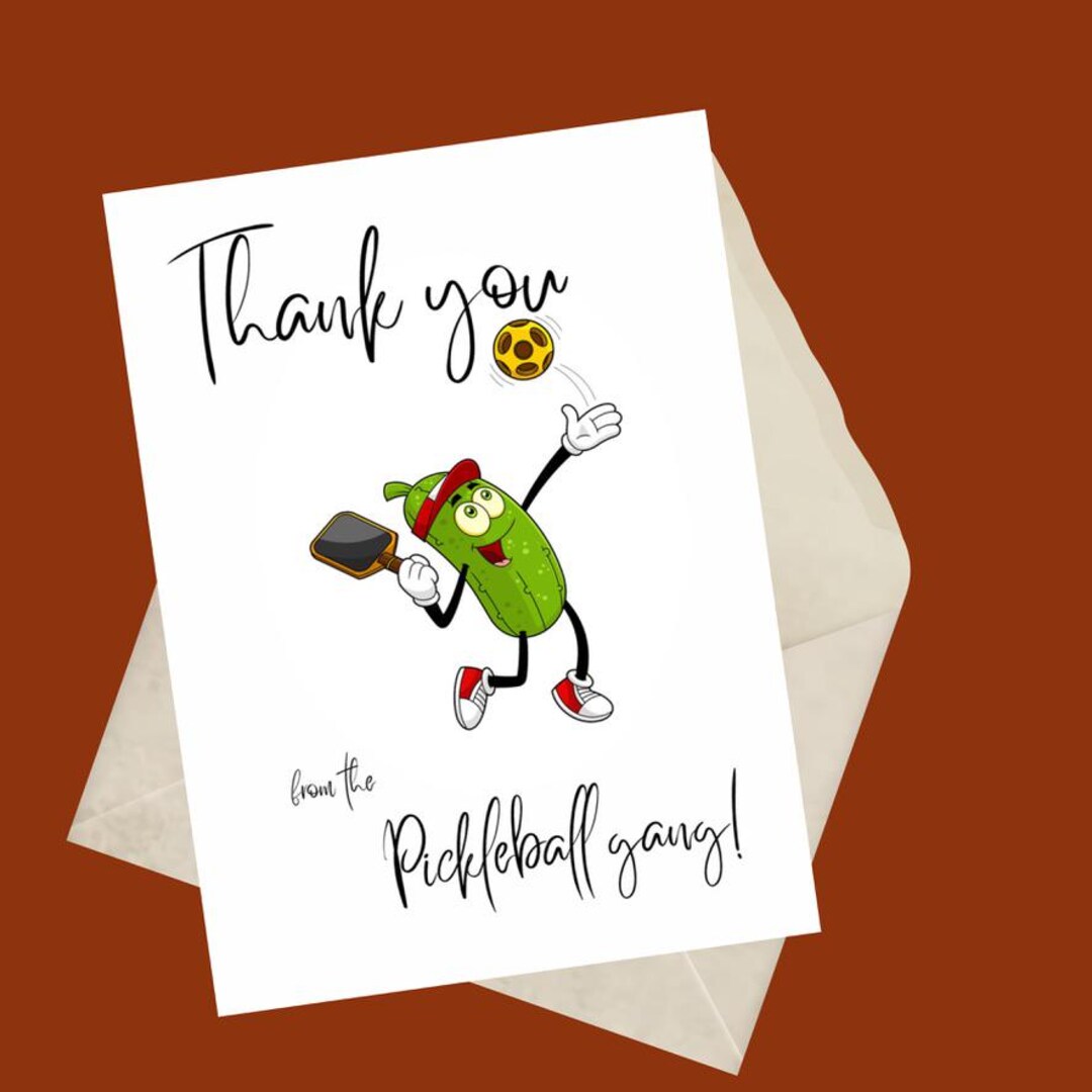 Funny Pickleball Thank You Card: Humorous Sports Greeting (digital ...