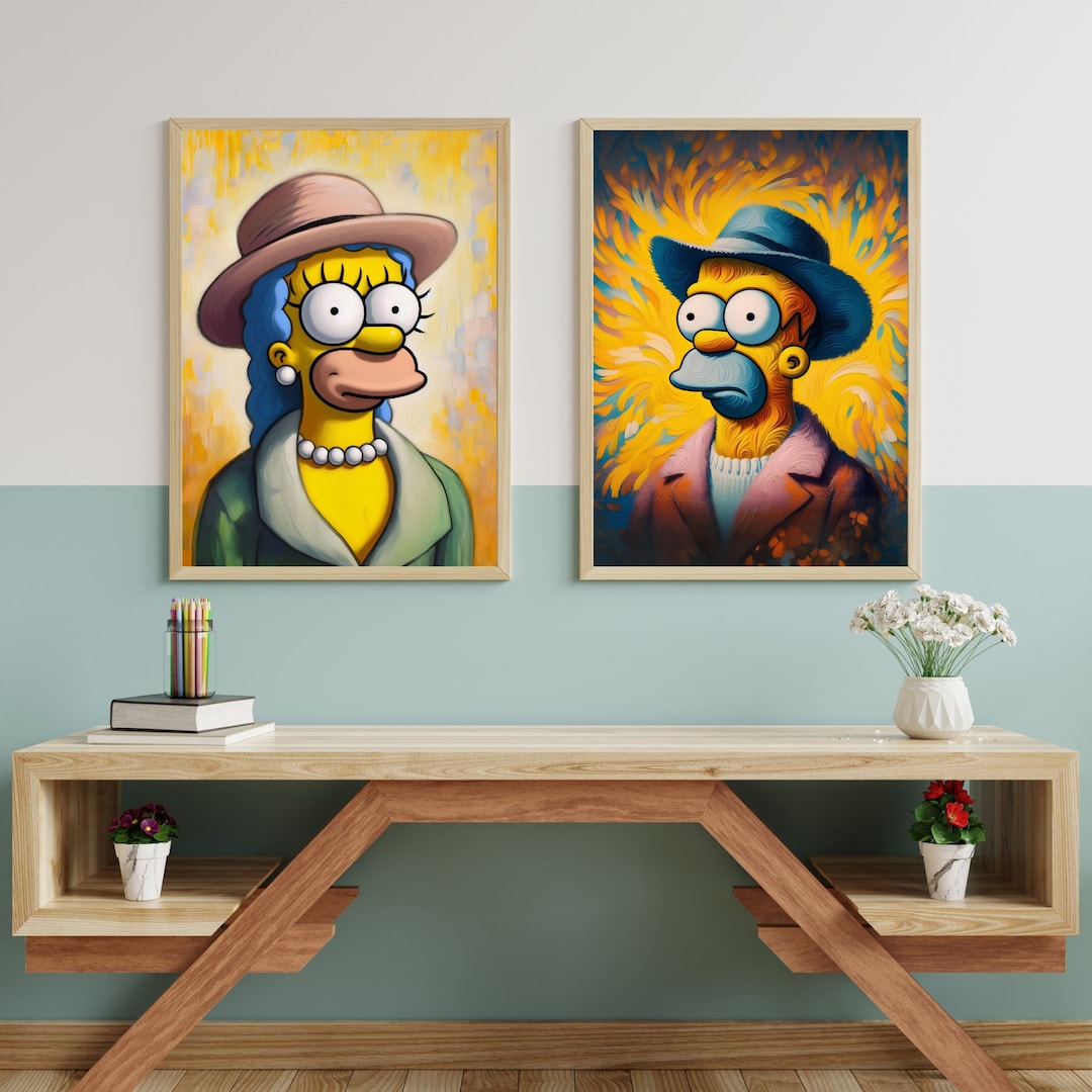 Homer & Marge Simpson Digital Art Print Printable Home Decor Wall Art ...