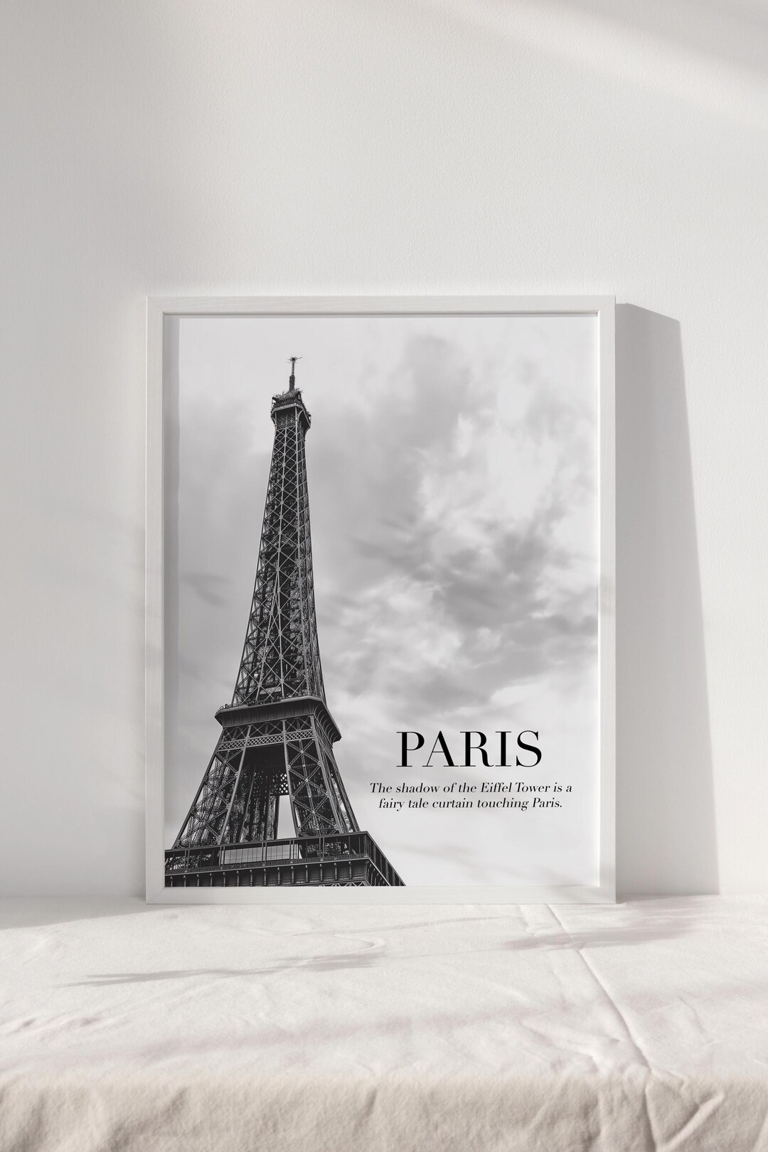 Eiffel Tower Paris Wall Art, Black and White Photography Print ...