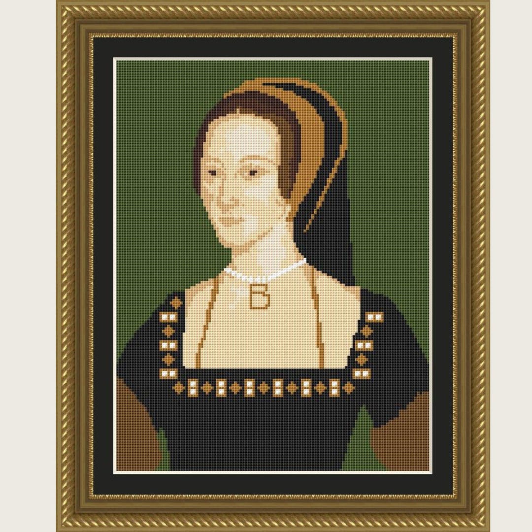Anne Boleyn Needlepoint Pattern – Tudor Queen Portrait (PDF Download ...