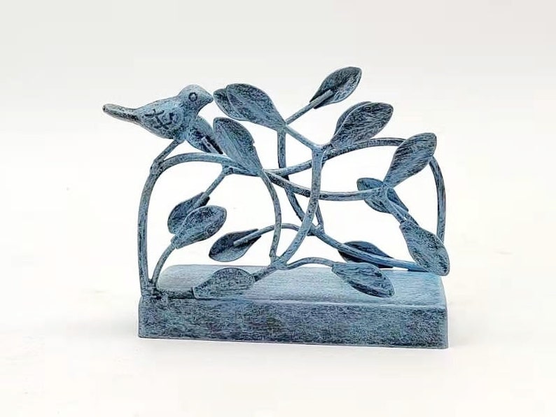 Antique Blue Bird Vertical Napkin Holder Sturdy Paper Hand Towel ...