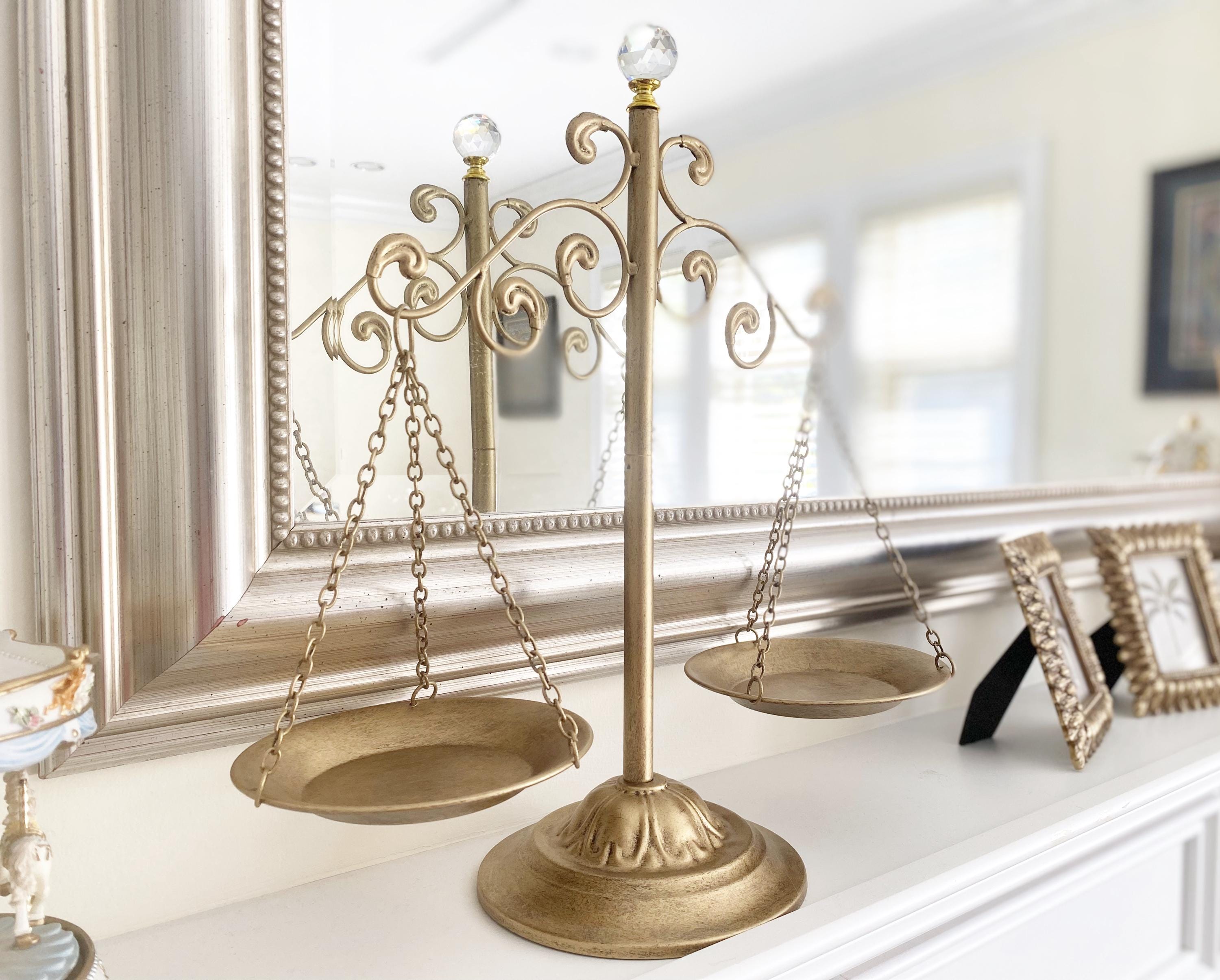Vintage Libra Jewelry Tower: Bronze Balance Scale Sculpture - Etsy