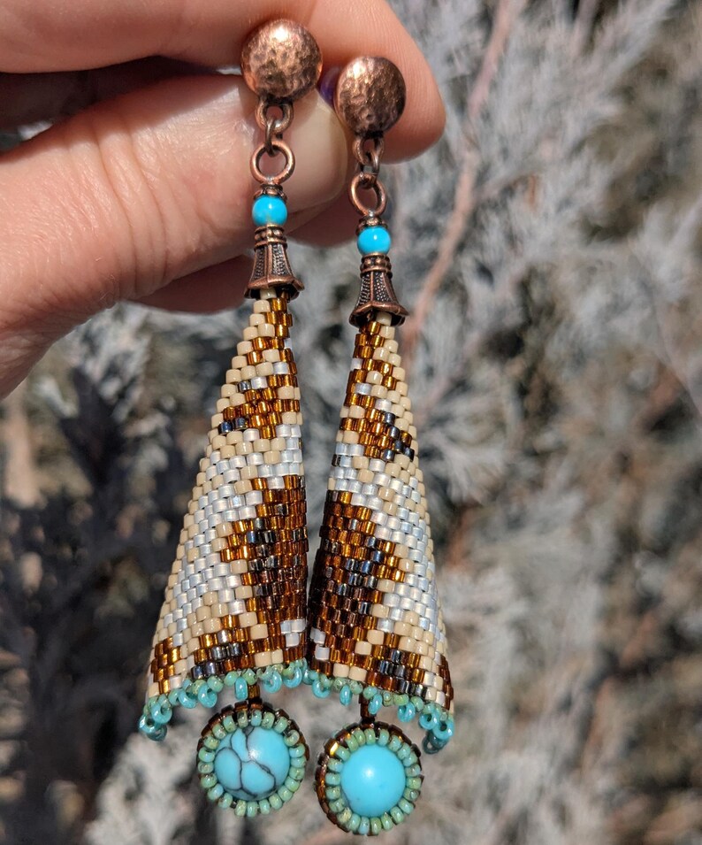 Western Snake Skin Pattern in Yellow, Copper, Brown Colors Beaded ...