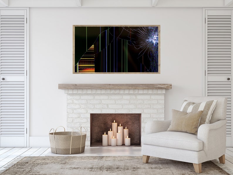 Digital Prank Artwork for Samsung Frame TV Realistic Cracked Screen ...