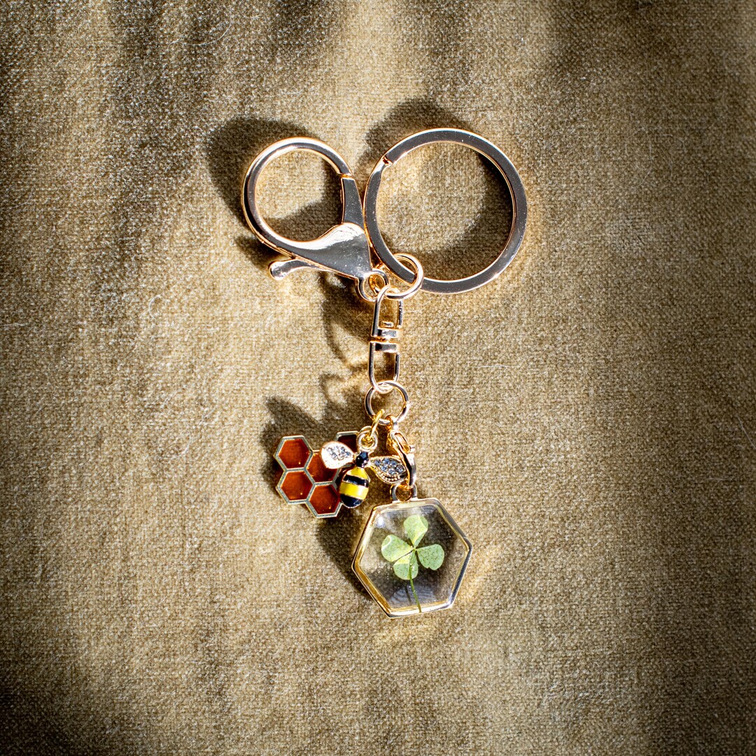 Graduation Good Luck Charm Keychain Real Pressed Flowers Handmade ...