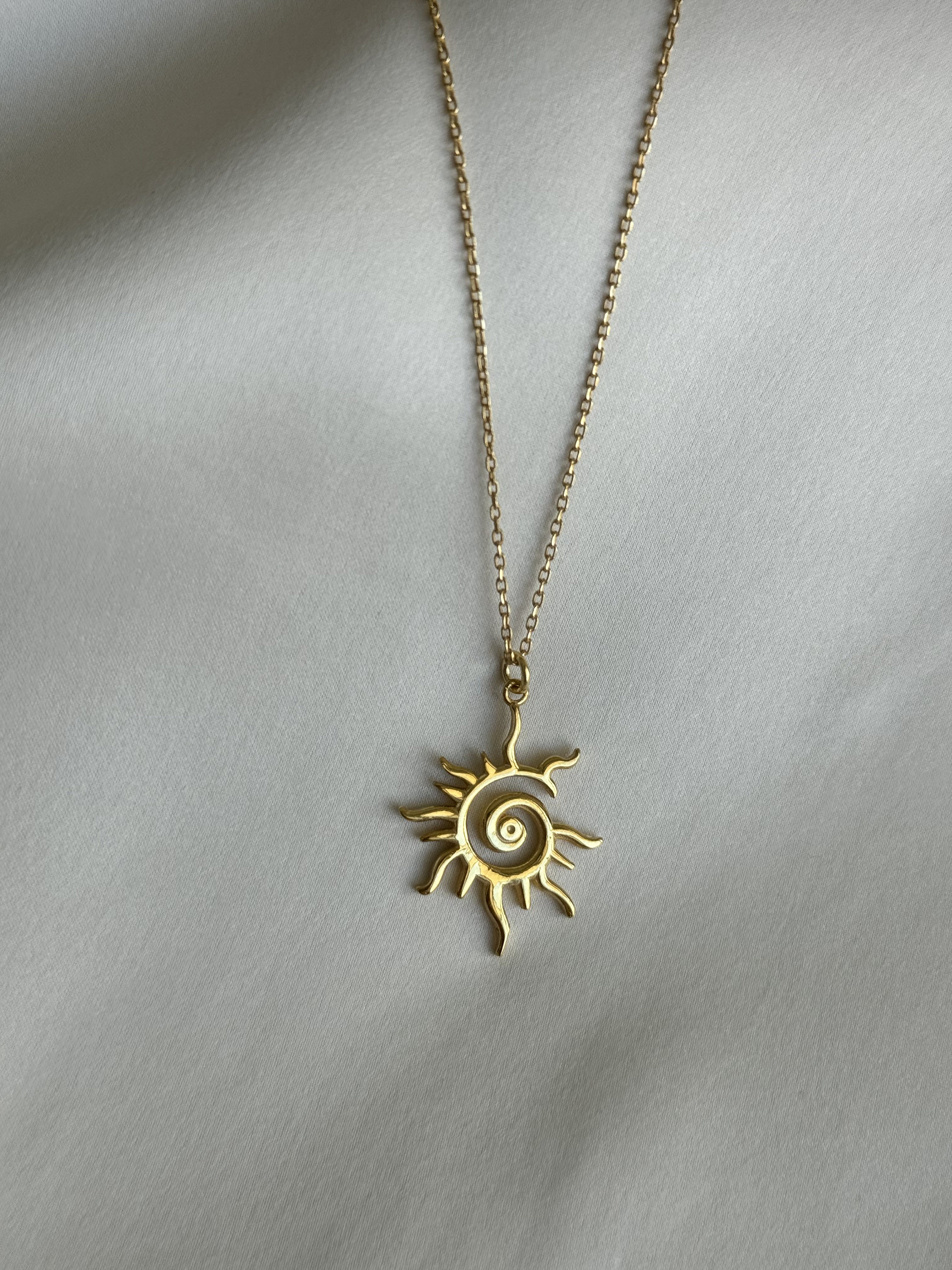 Sun Necklace 925 Sterling Silver Nature Jewelry Spring Pendant ...