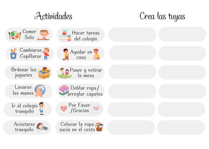 IMPRIMIR Y PLASTIFICAR Tabla de Recompensas para niños, Hábitos y ...