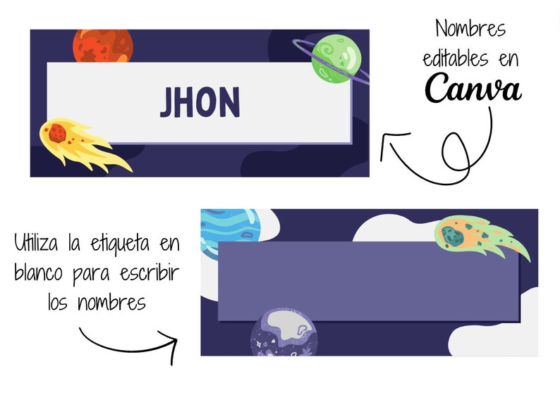 Planets Classroom Name Tags Template / Editable / Printable ...