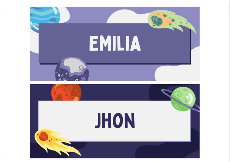 Planets Classroom Name Tags Template / Editable / Printable ...