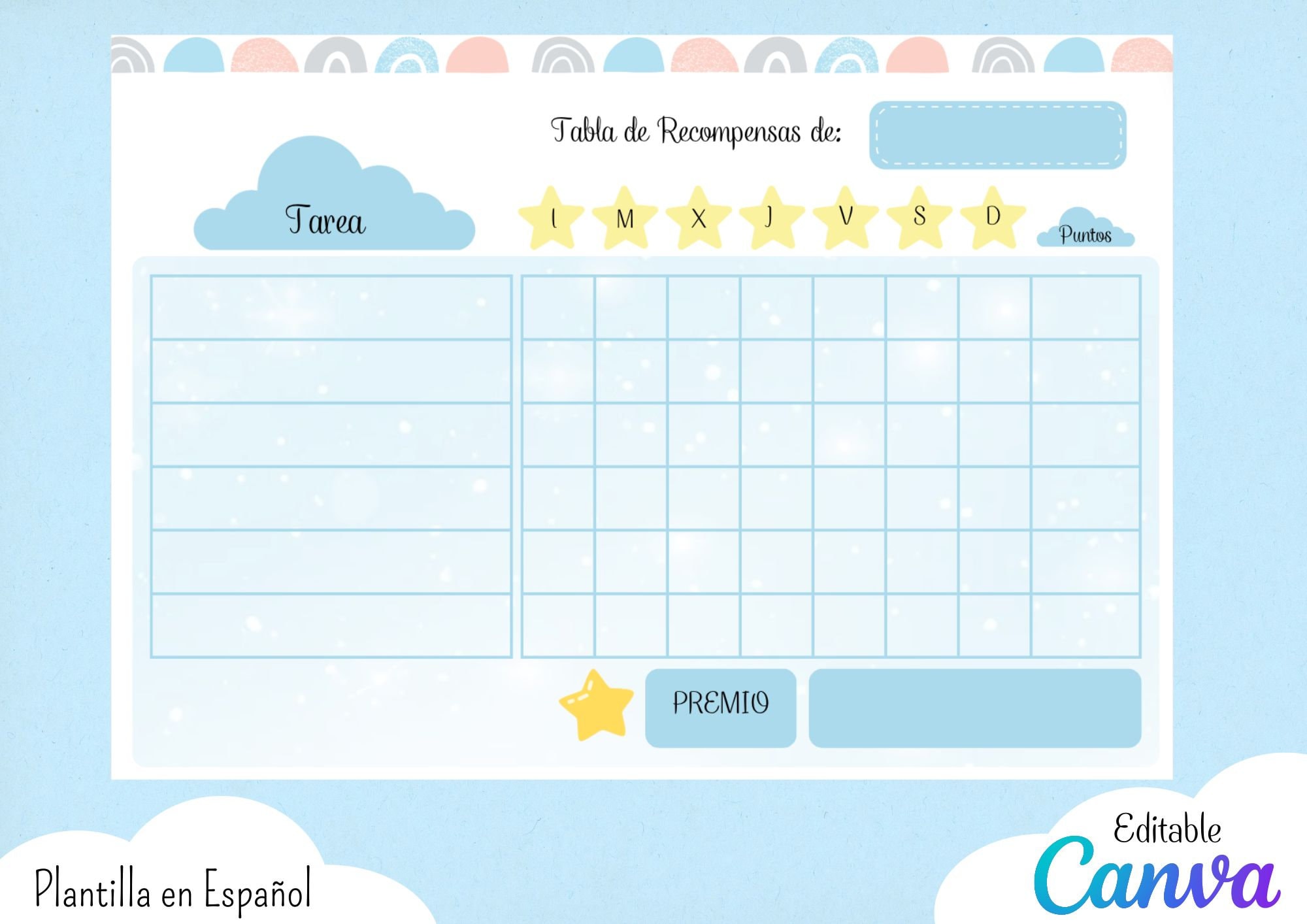 EDITABLE CANVA Kids Rewards Chart - Etsy