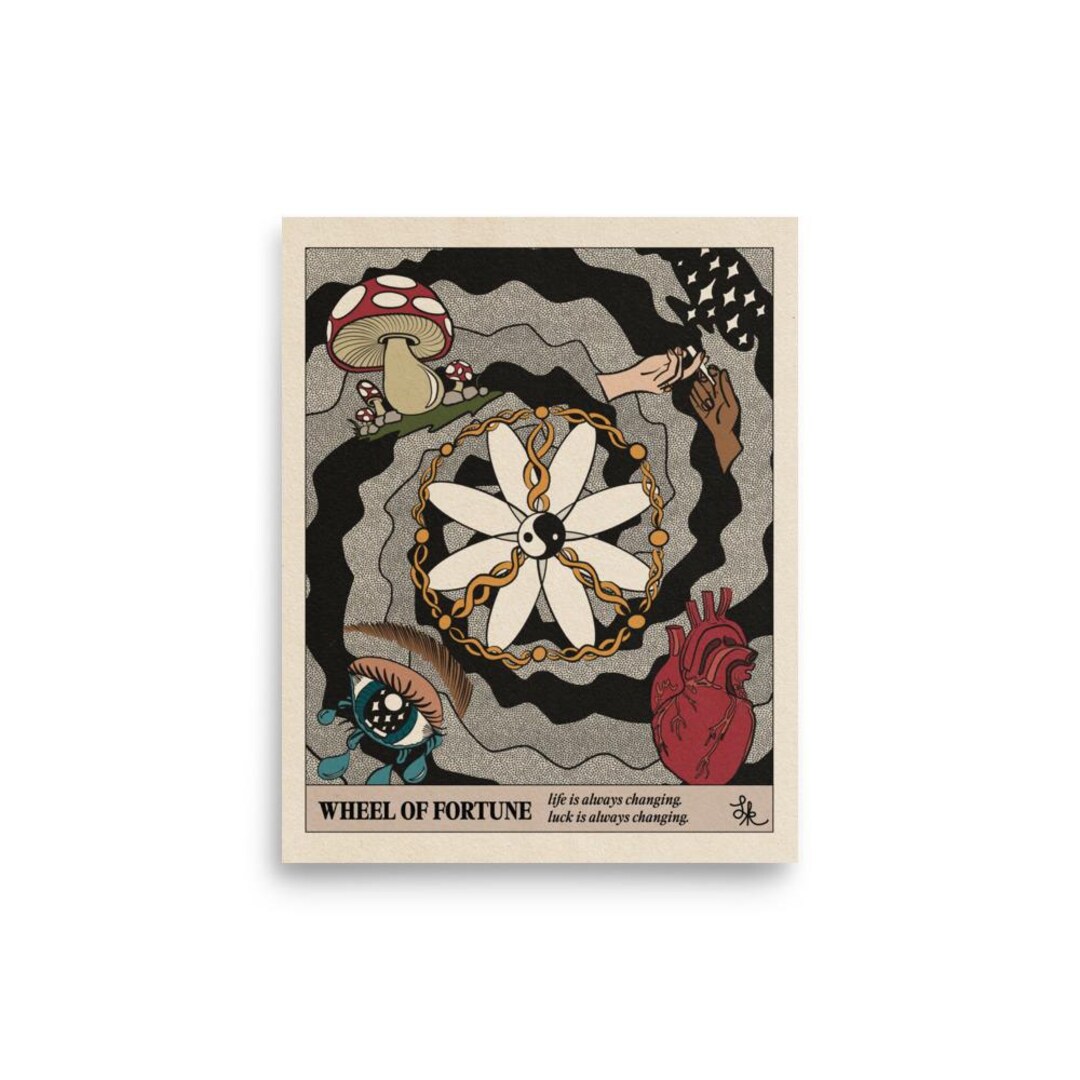 8x10 Tarot Art Print - Wheel of Fortune. Original Art Print by Lo Kyle ...
