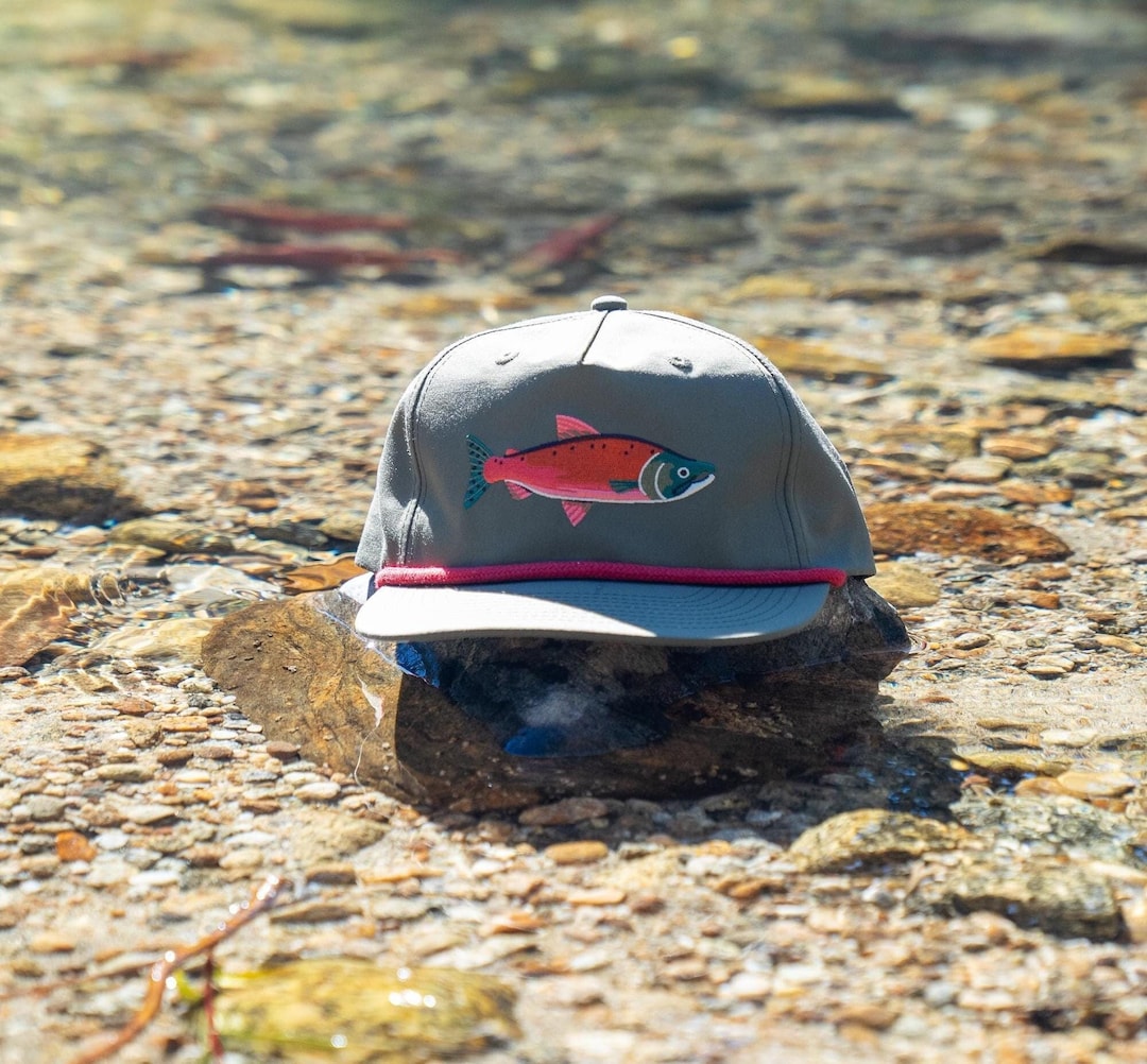 Sockeye Salmon Hat Rope Hat 100% Polyester Fly Fishing One Size Fits ...