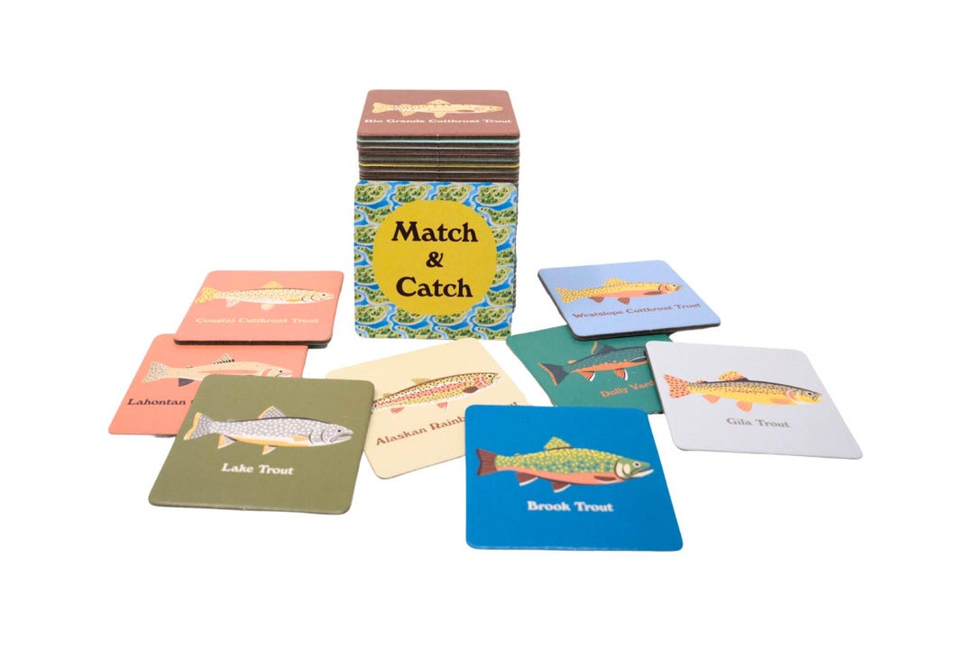 Match and Catch Memory Game - Native Trout Card Game for Kids - Great ...
