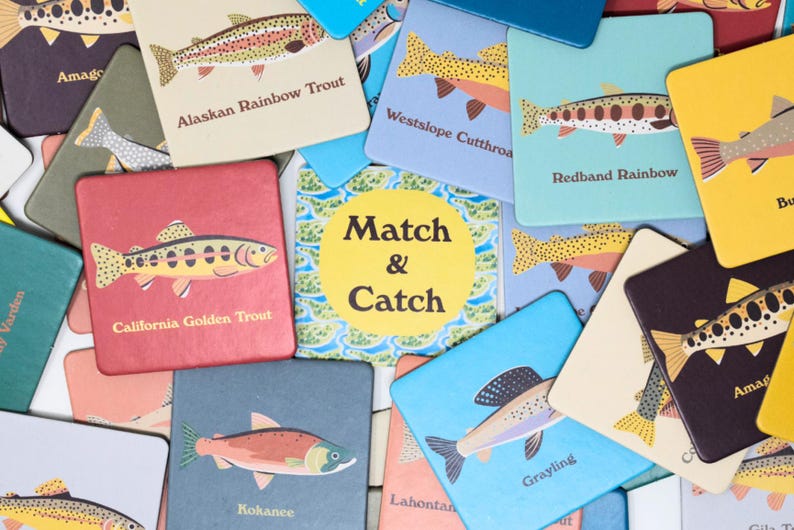 Match and Catch Memory Game - Native Trout Card Game for Kids - Great ...