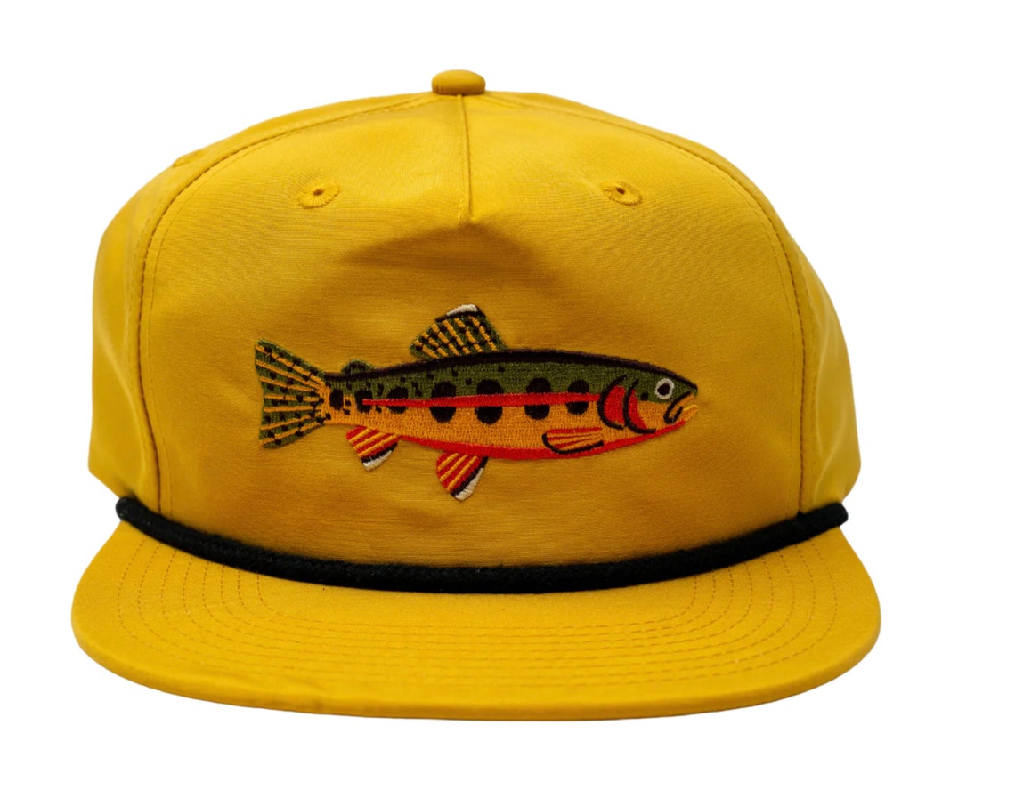 Trout Hat Fly Fishing Native Fish - Embroidered Fish - Snapback Cap One ...