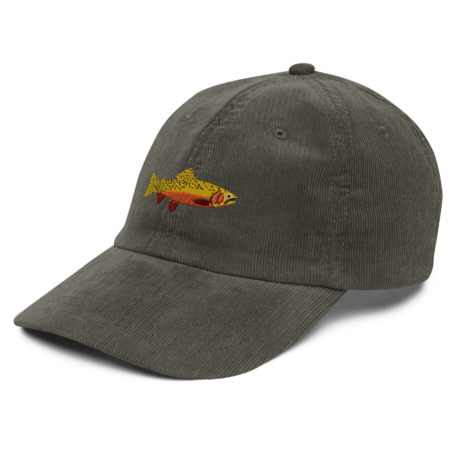 Cutthroat Trout Dad Hat - Vintage Corduroy Westslope Cutthroat Fishing ...