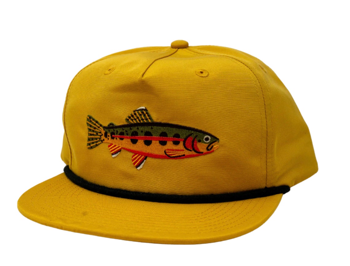 Trout Hat Fly Fishing Native Fish - Embroidered Fish - Snapback Cap One ...
