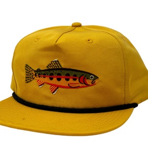 Trout Hat Fly Fishing Native Fish - Embroidered Fish - Snapback Cap One ...