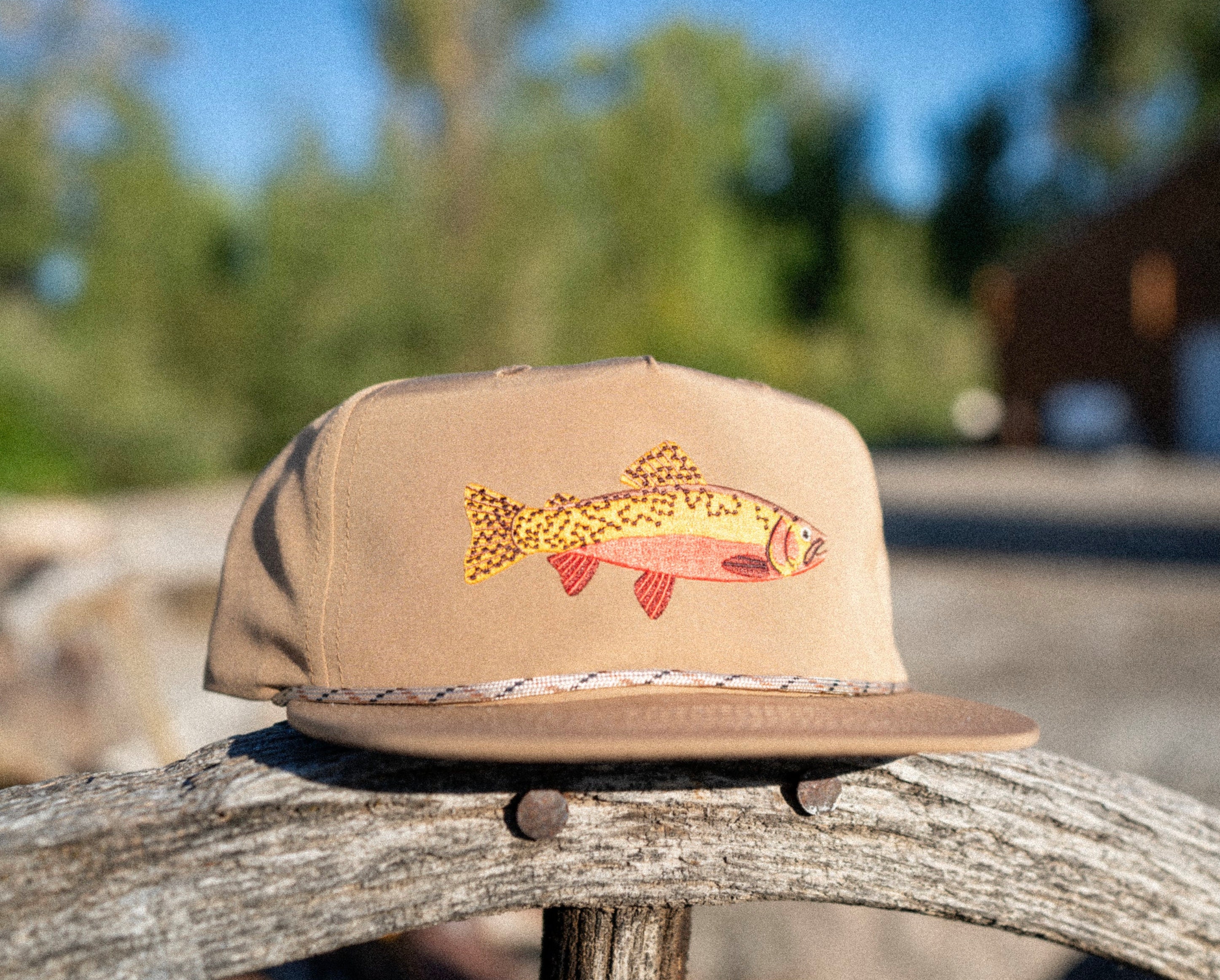 Trout Hat Fly Fishing Embroidered Rope Hat - Westslope Cutthroat 100% ...
