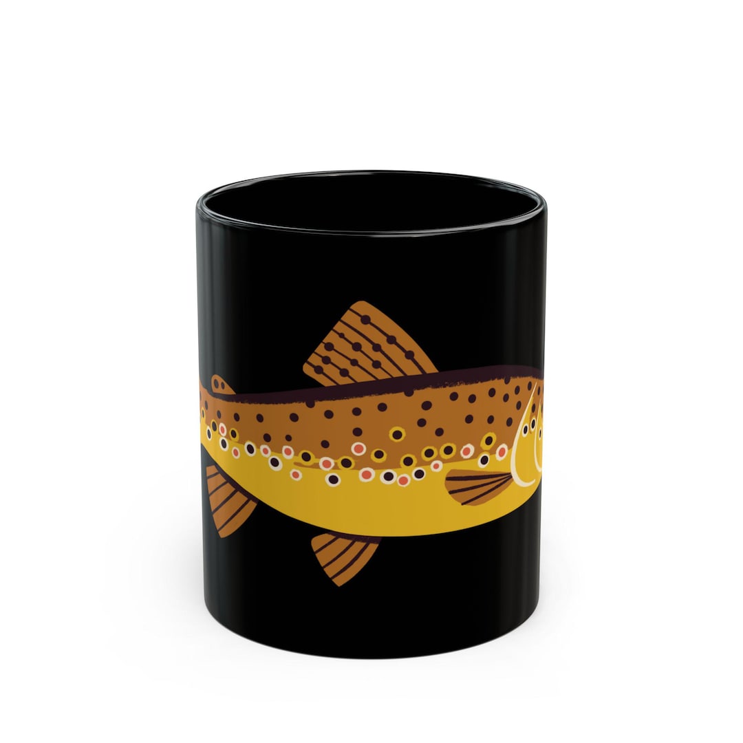 Brown Trout Coffee Mug - Fly Fishing Trout Fishing Coffee Tea Cup ...