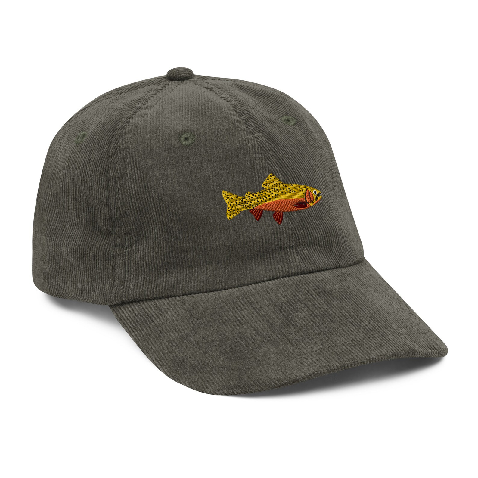 Cutthroat Trout Dad Hat - Vintage Corduroy Westslope Cutthroat Fishing ...