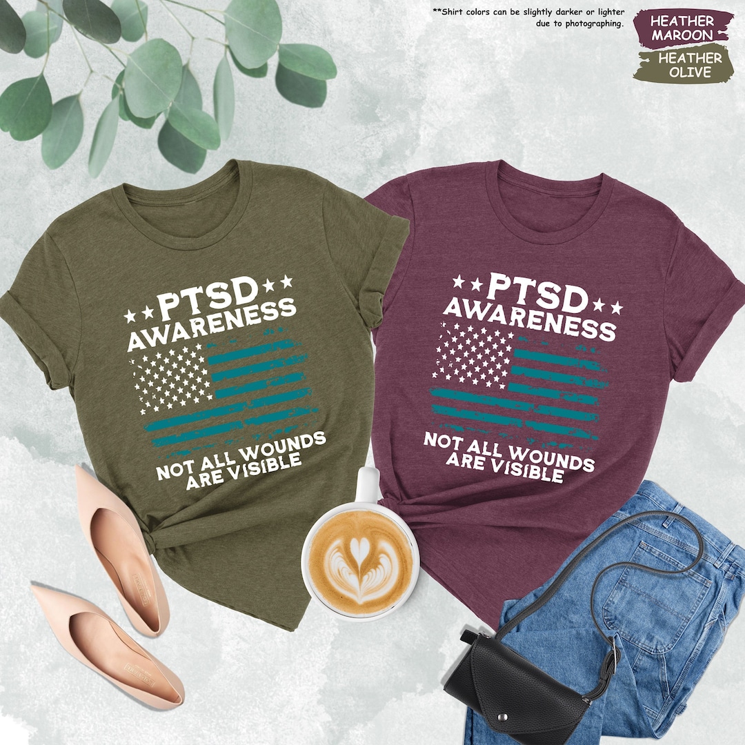 PTSD Awareness Shirt, Not All Wounds Are Visible Shirt, American Flag ...
