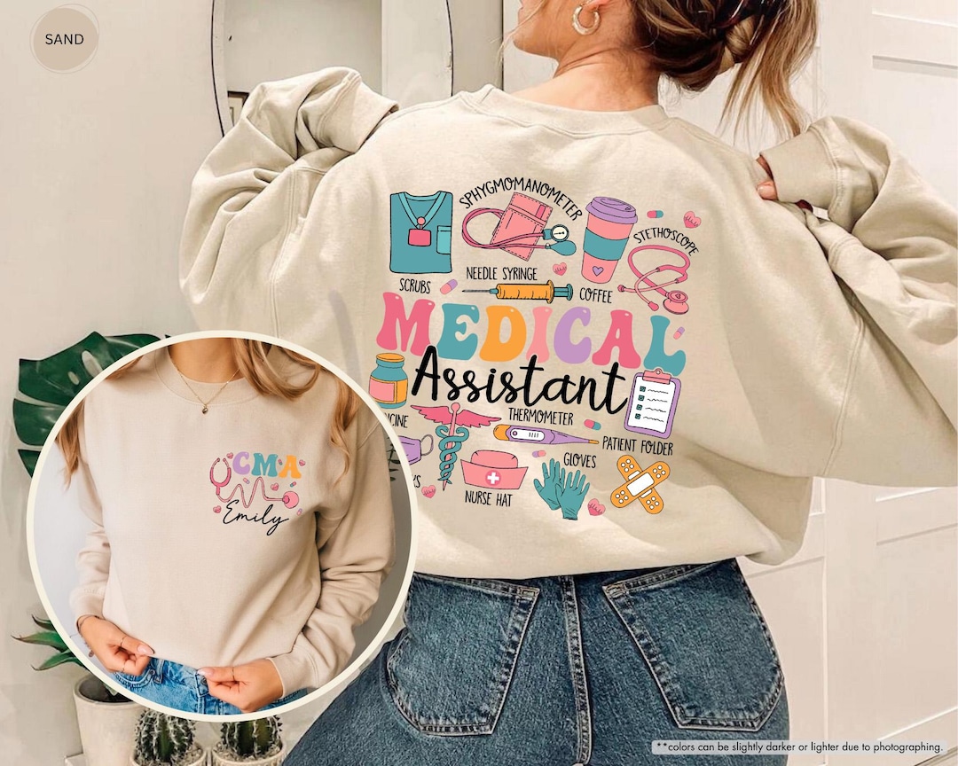 Custom Medical Assistant Sweatshirt, Personalized CMA Gift With Name ...