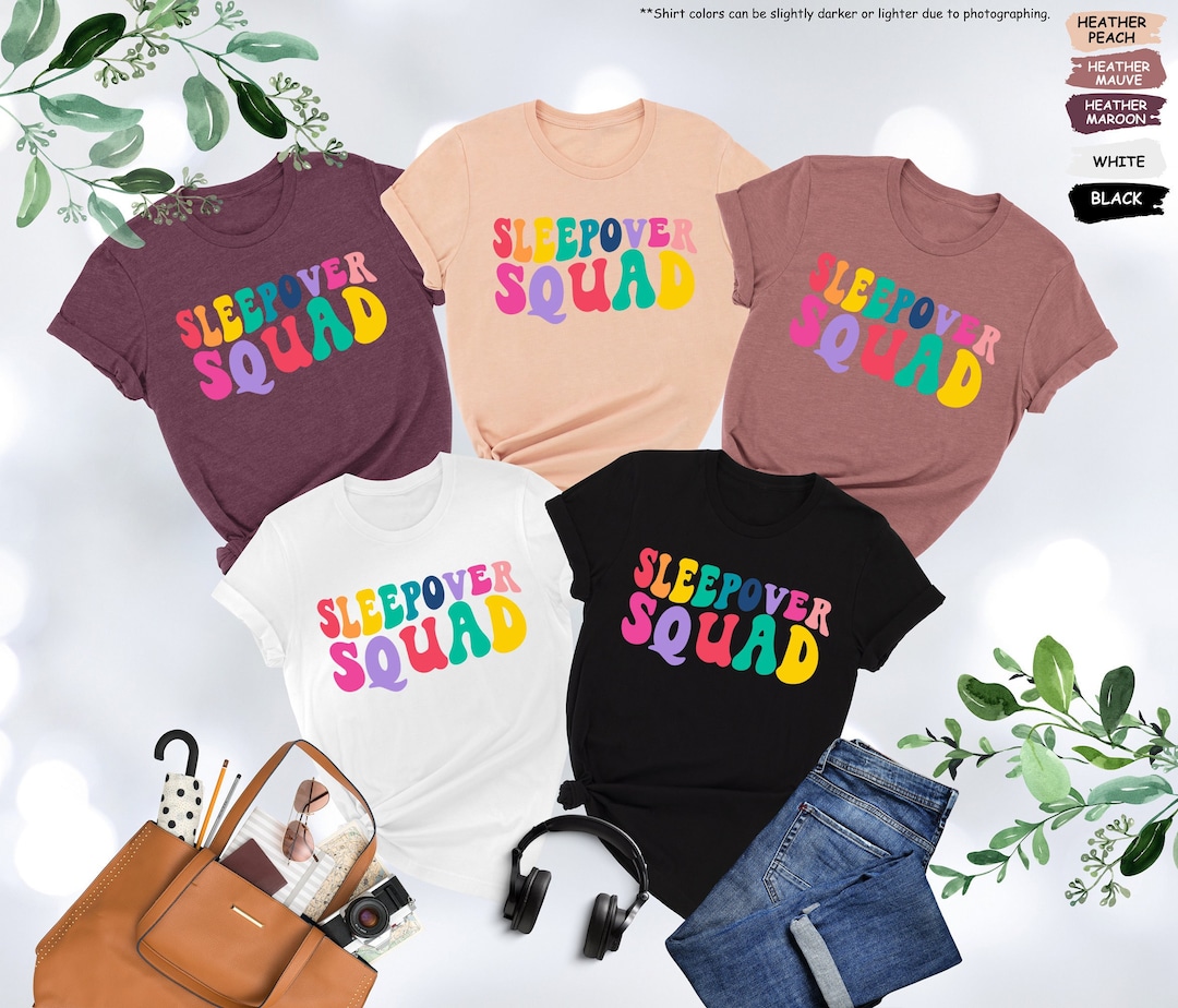 Sleepover Squad Shirt, Sleepover Pajama Shirts, Slumber Party Shirt ...