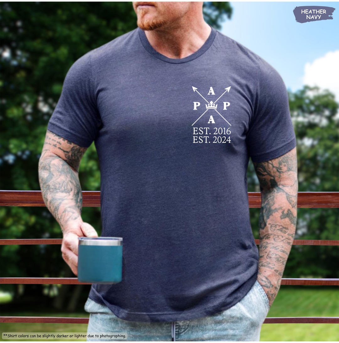 Custom Dad Established Shirt, New Dad Gift With Kids Birth Years ...