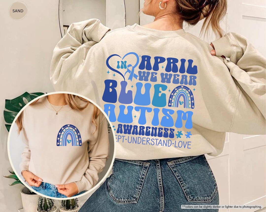 We Wear Blue for Autism Autism Awareness Sweatshirt, Autism Mom Hoodie ...