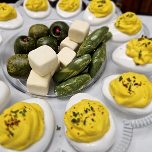 Realistic Style Fake Deviled Egg Tray, Fake Deviled Eggs, Display Foods ...