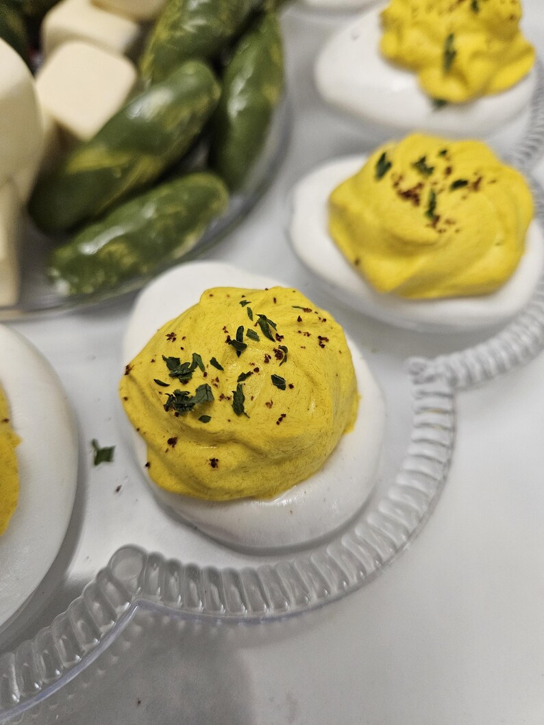 Realistic Style Fake Deviled Egg Tray, Fake Deviled Eggs, Display Foods ...