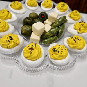 Realistic Style Fake Deviled Egg Tray, Fake Deviled Eggs, Display Foods ...