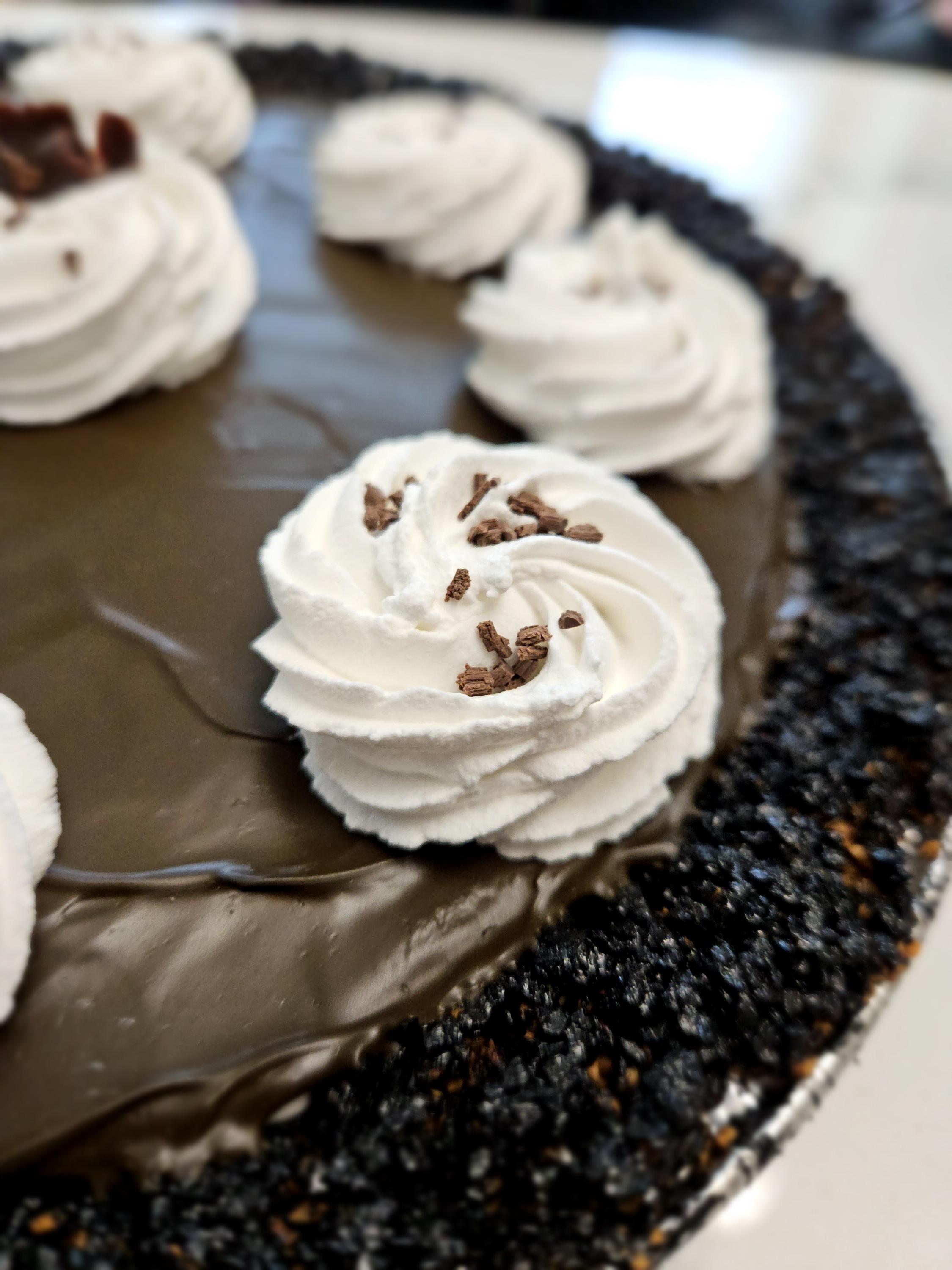 Fake Chocolate Pie, Faux Chocolate Pie With Whipped Cream, Fake Dessert ...