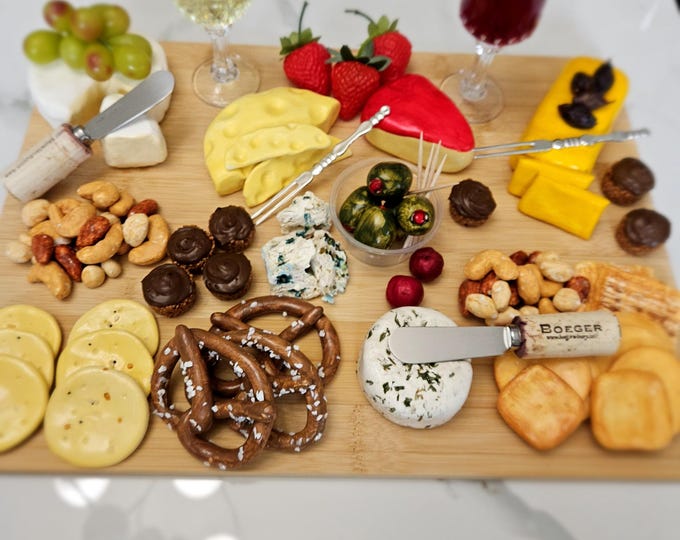 Realistic Faux Cheese Board, Fake Cheese, Fake Wine, Faux Nuts ...