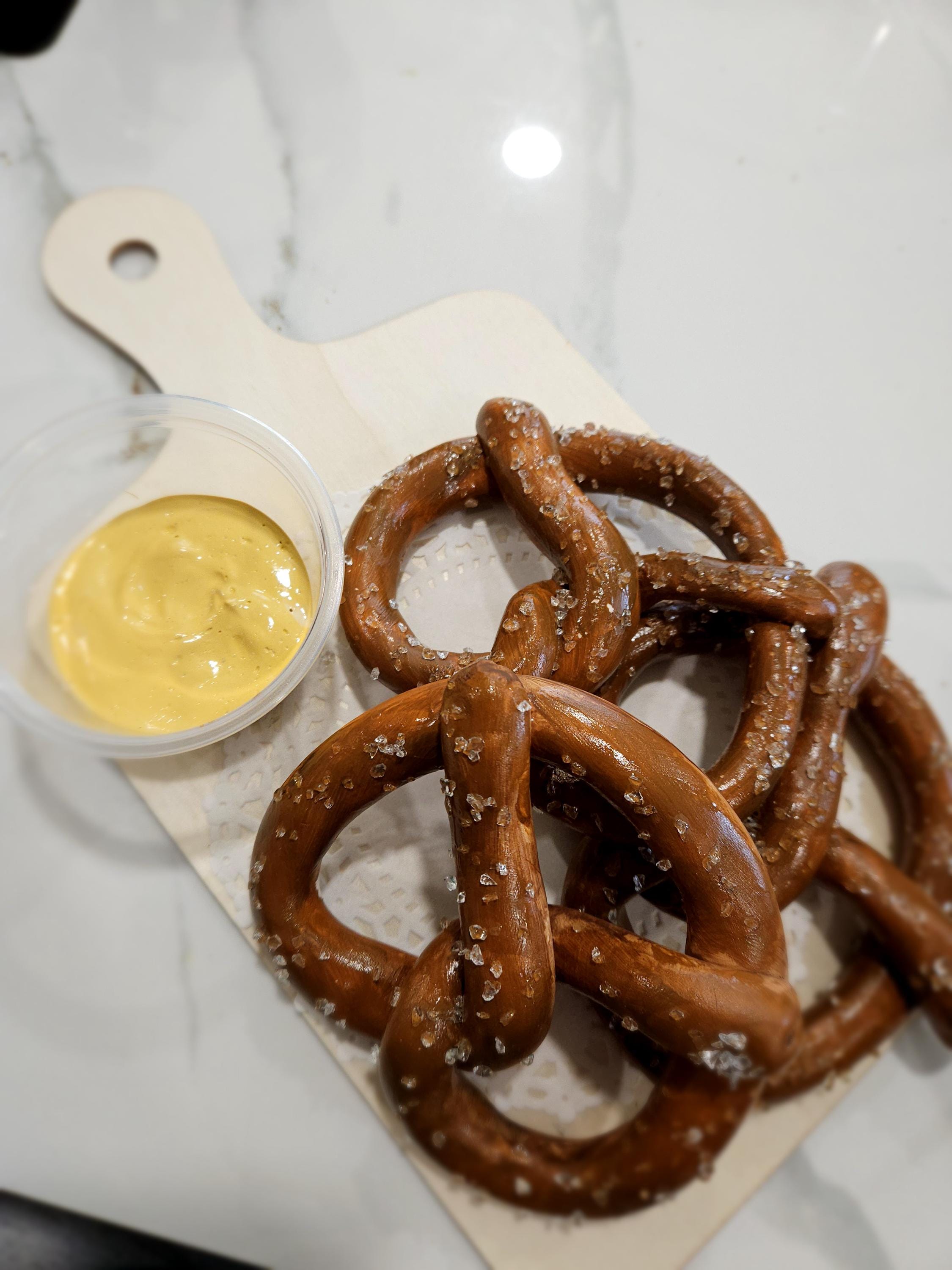 Faux Soft Pretzels, Fake Soft Pretzels With Mustard, Prop Pretzels, Fake Snack Food, Faux Hot ...