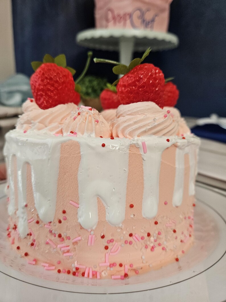 Fake Strawberry Layer Cake: Home Staging Display Food - Etsy