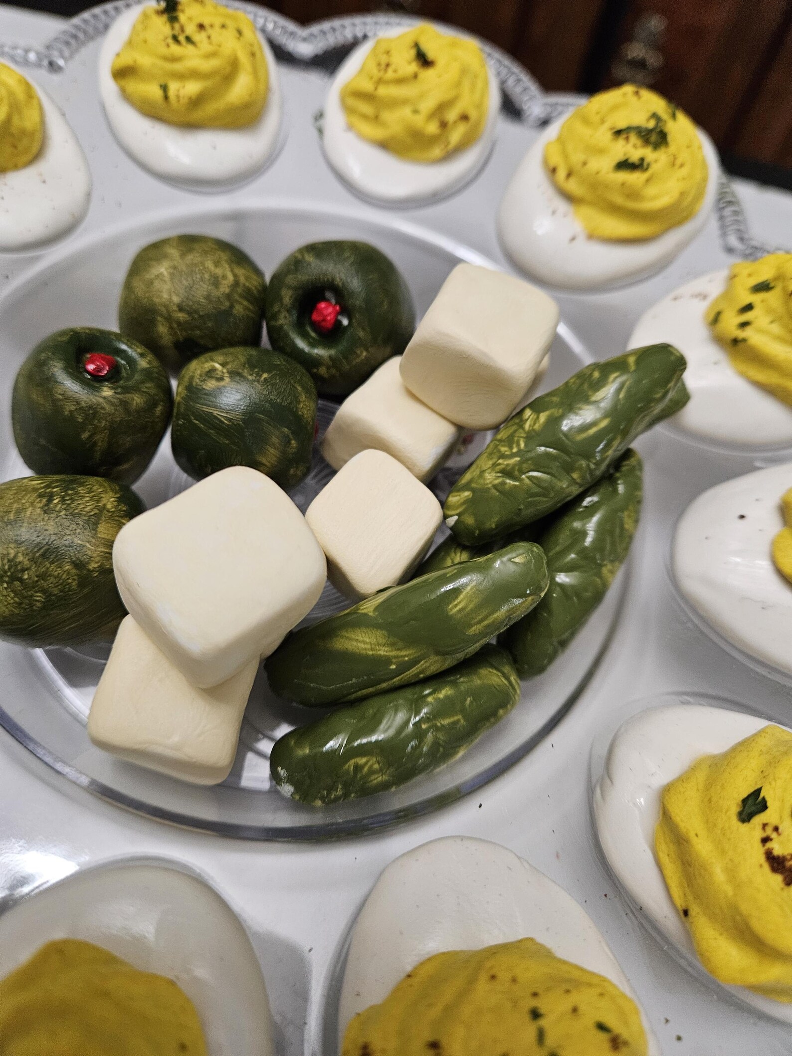 Realistic Style Fake Deviled Egg Tray, Fake Deviled Eggs, Display Foods ...