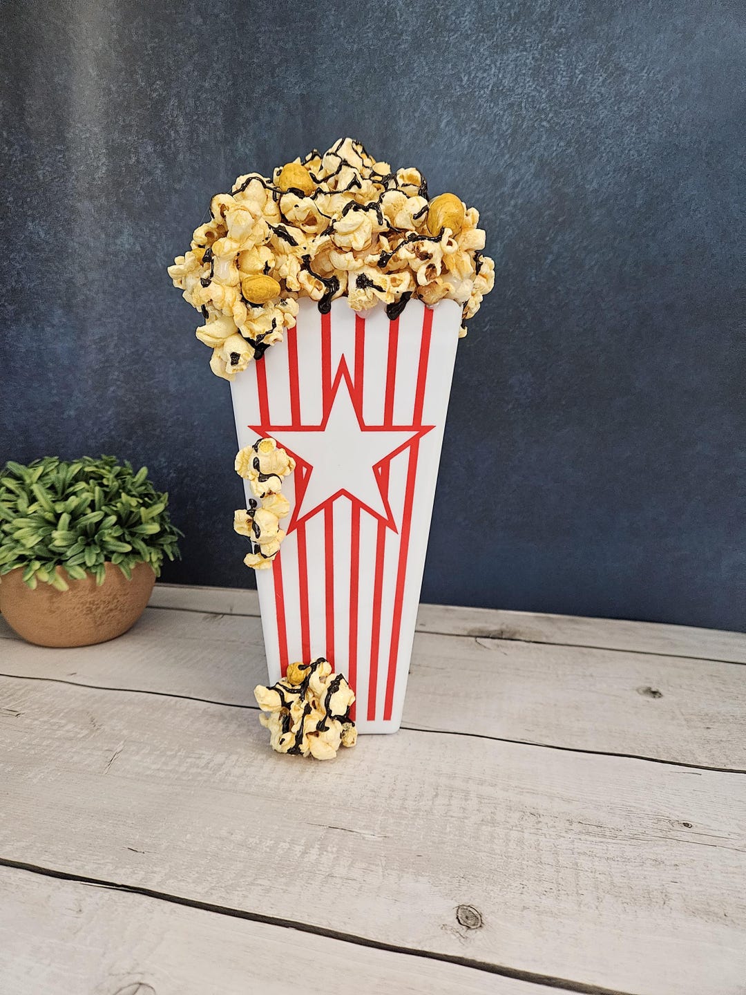 Faux Caramel Popcorn, Caramel Popcorn Decor, Movie Popcorn Decoration ...