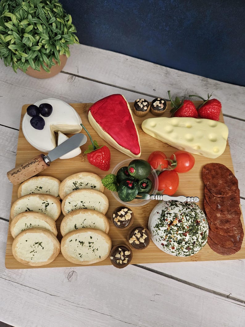 Fake Cheese Charcuterie Board: 12x9" Food Photography Prop (out of ...