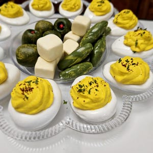 Realistic Style Fake Deviled Egg Tray, Fake Deviled Eggs, Display Foods ...