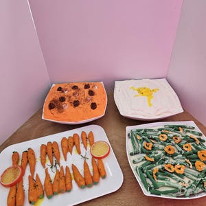 Complete Fake Turkey Dinner With 4 Side Dishes. Full Size Stuffed Fake ...