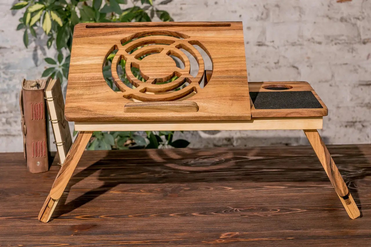 Lap Desk, Wood Lap Desk, Foldable Laptop Stand, Laptop Bed Tray ...